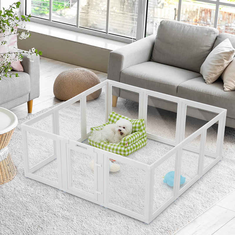 EROMMY 12-panel Pet Pet Pen With Door, Clear Puppy Playpen, Pet Playpen ...