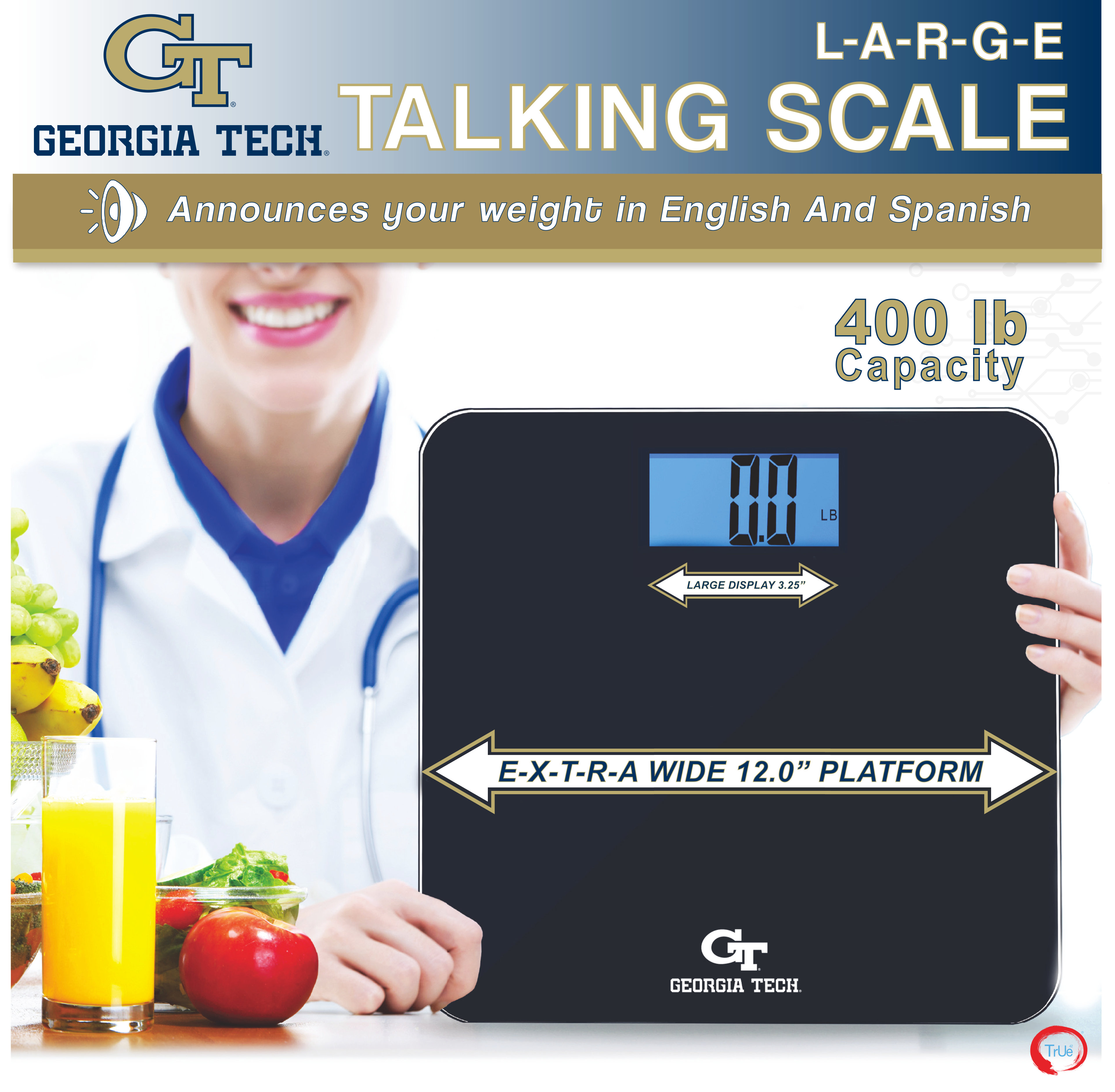 True 42 Georgia Tech Yellow Jackets Echo-400 Large Talking Bathroom ...