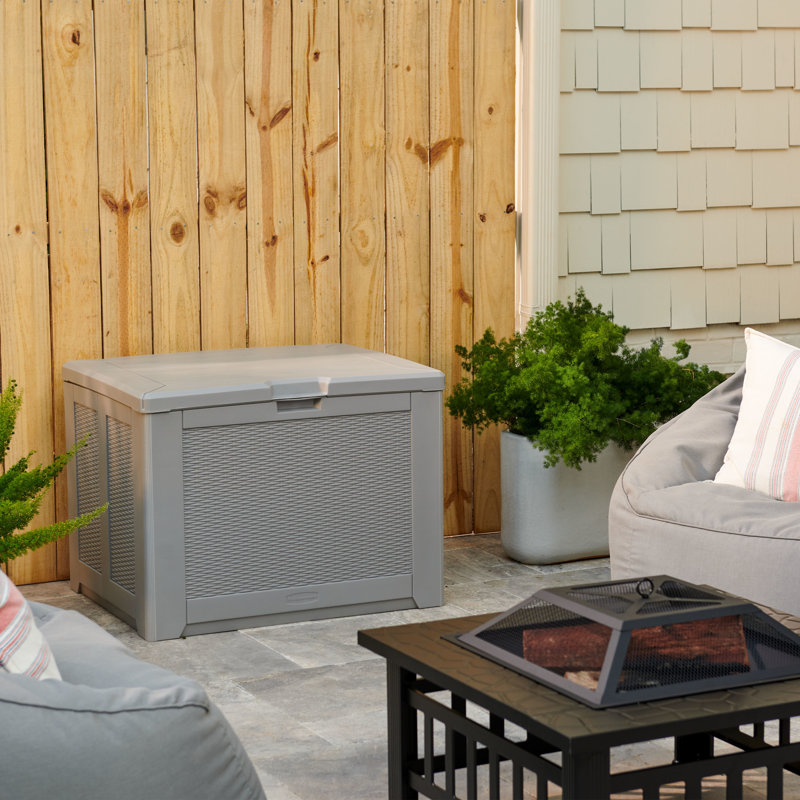 Rubbermaid Deck Box, Medium, 74 Gallon, Light Grey | Wayfair