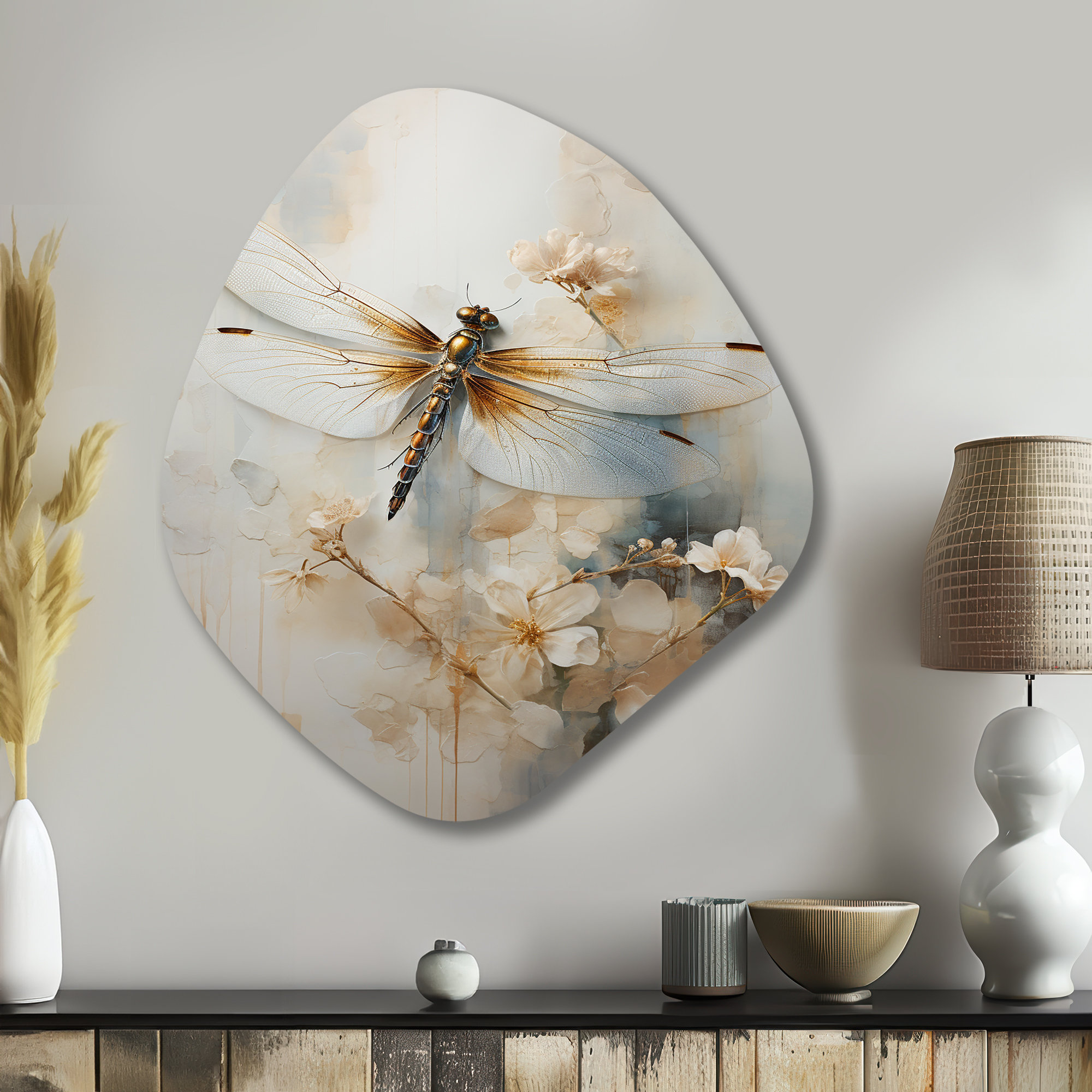 Design Art Dragonfly Delight - Dragonfly Nebula Shape Asymmetric Metal ...