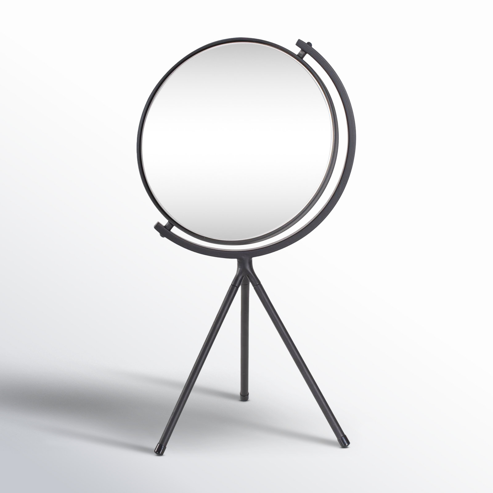 AllModern Hatch Matte Black Round Tabletop Mirror on Metal Tripod ...