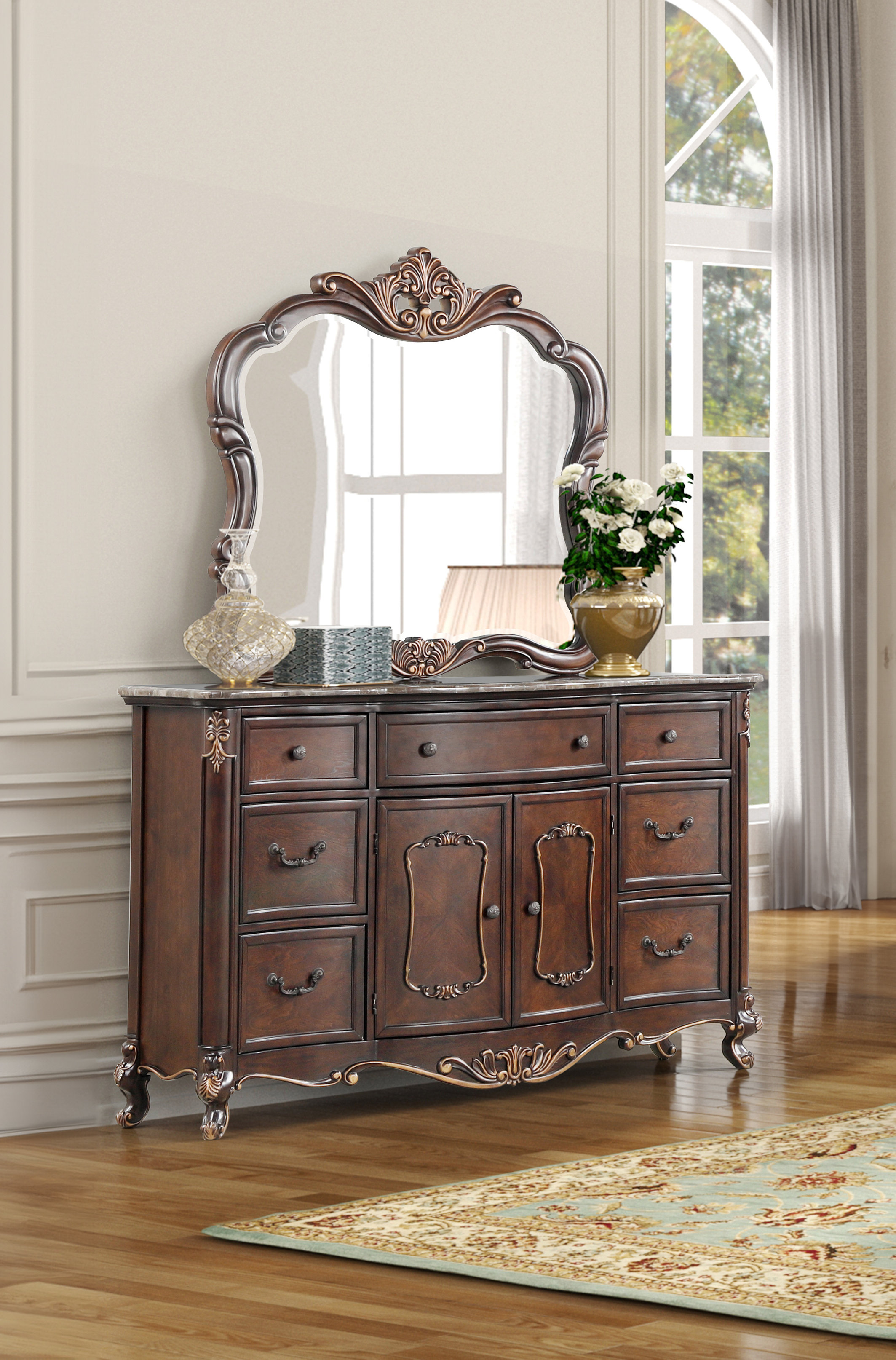 Royal Classics Constantine 7-Drawer Dresser with Mirror | Wayfair