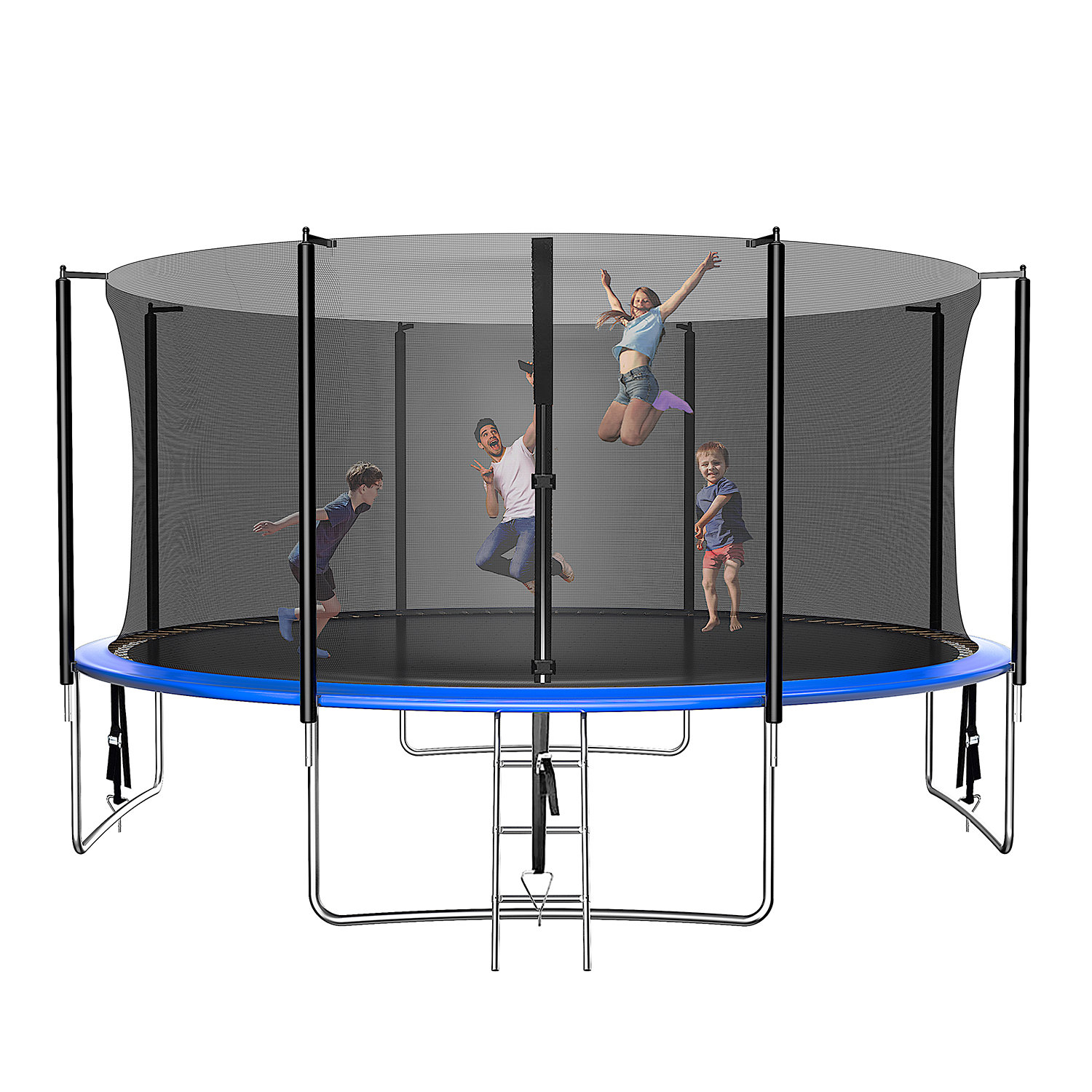 Famispick 14FT Round Backyard Outdoor Trampoline with Safety Enclosure ...
