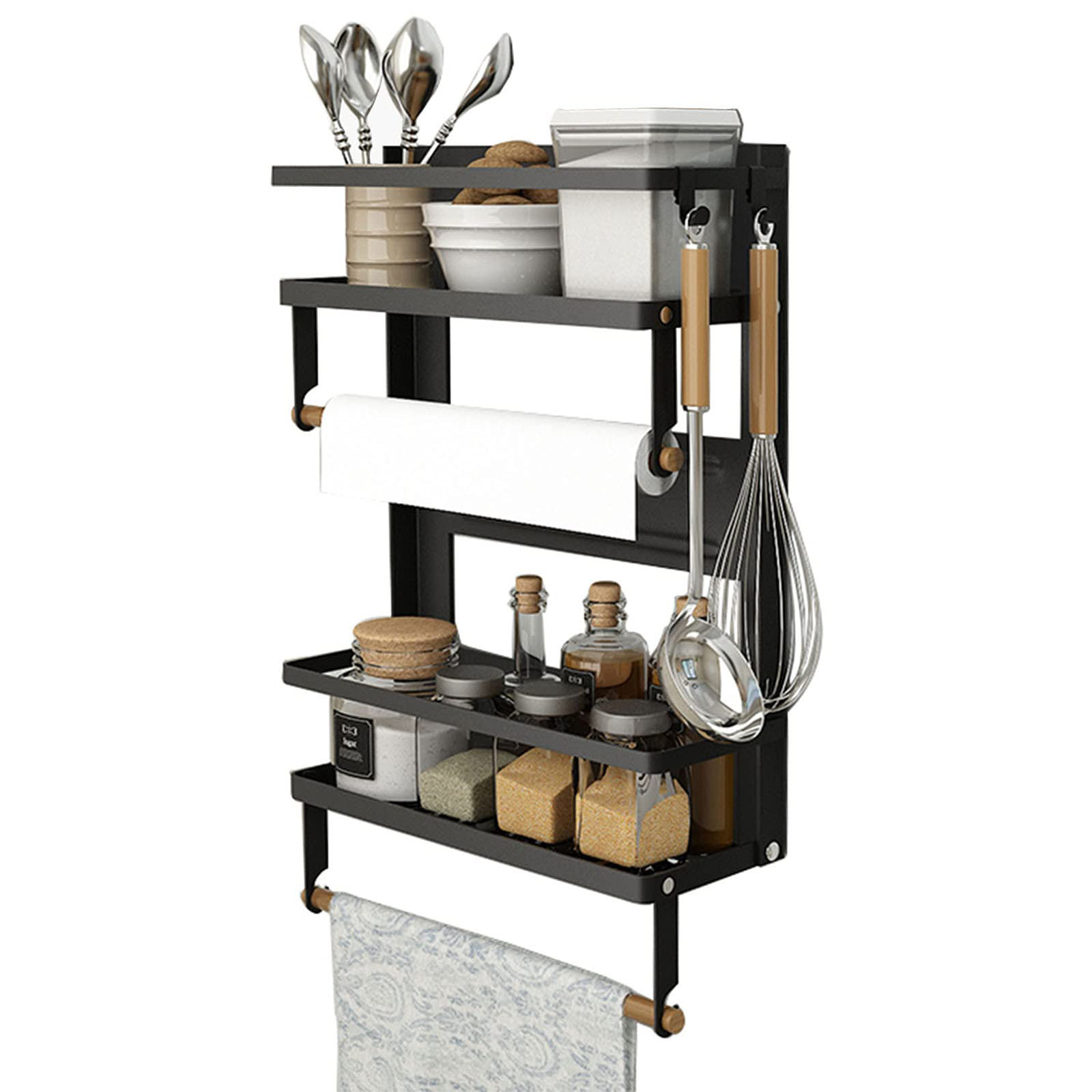 Mint Pantry® Magnetic Spice Rack,4 Tier Kitchen Magnetic Shelf For ...