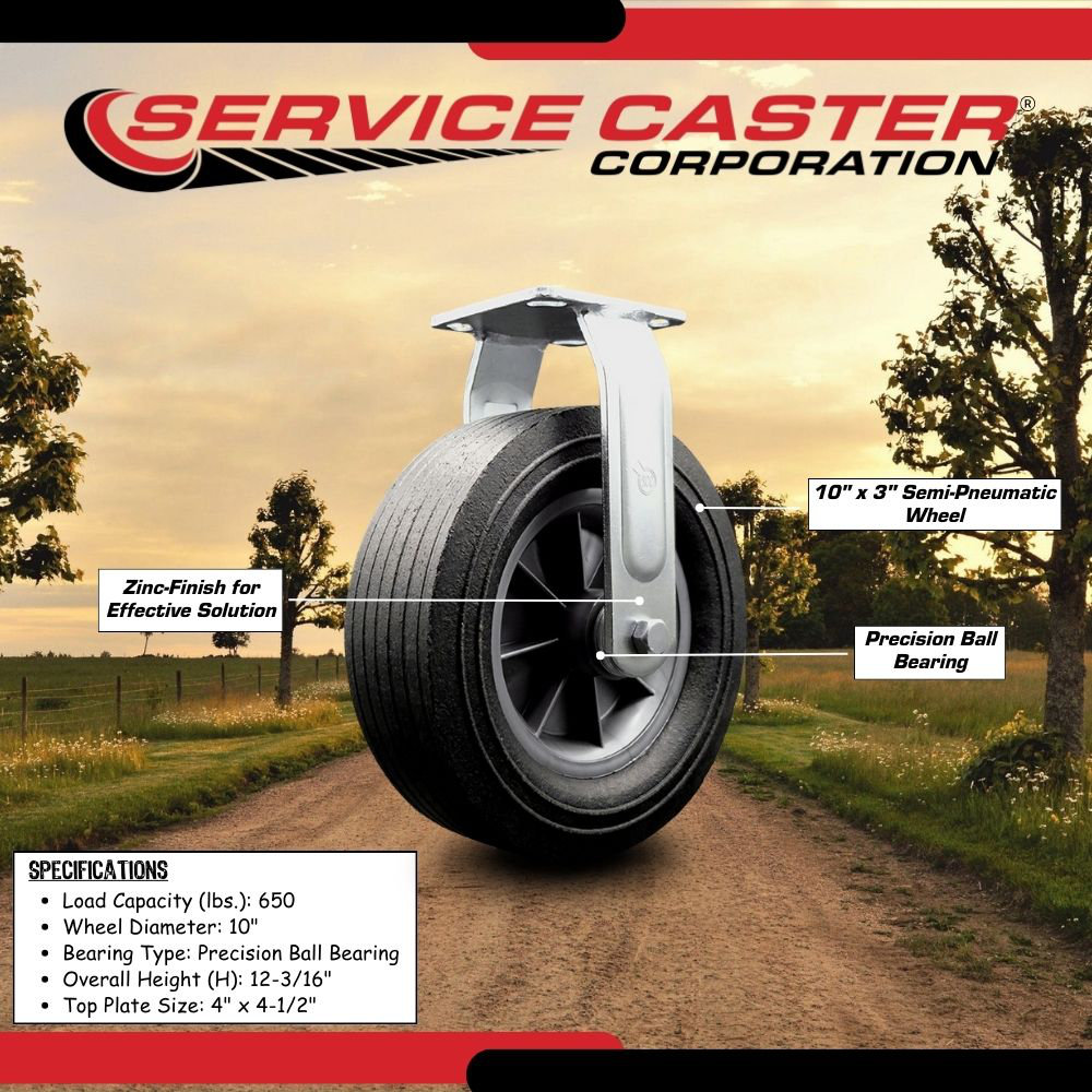 Service Caster BBQ Smoker Grill Flat Free All Terrain 10 Inch Caster ...