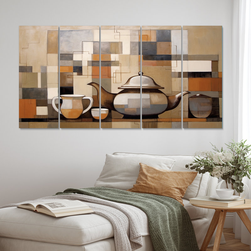 Design Art 5 Cubism Culinary Pottery Wall Decor Set Metal | Wayfair
