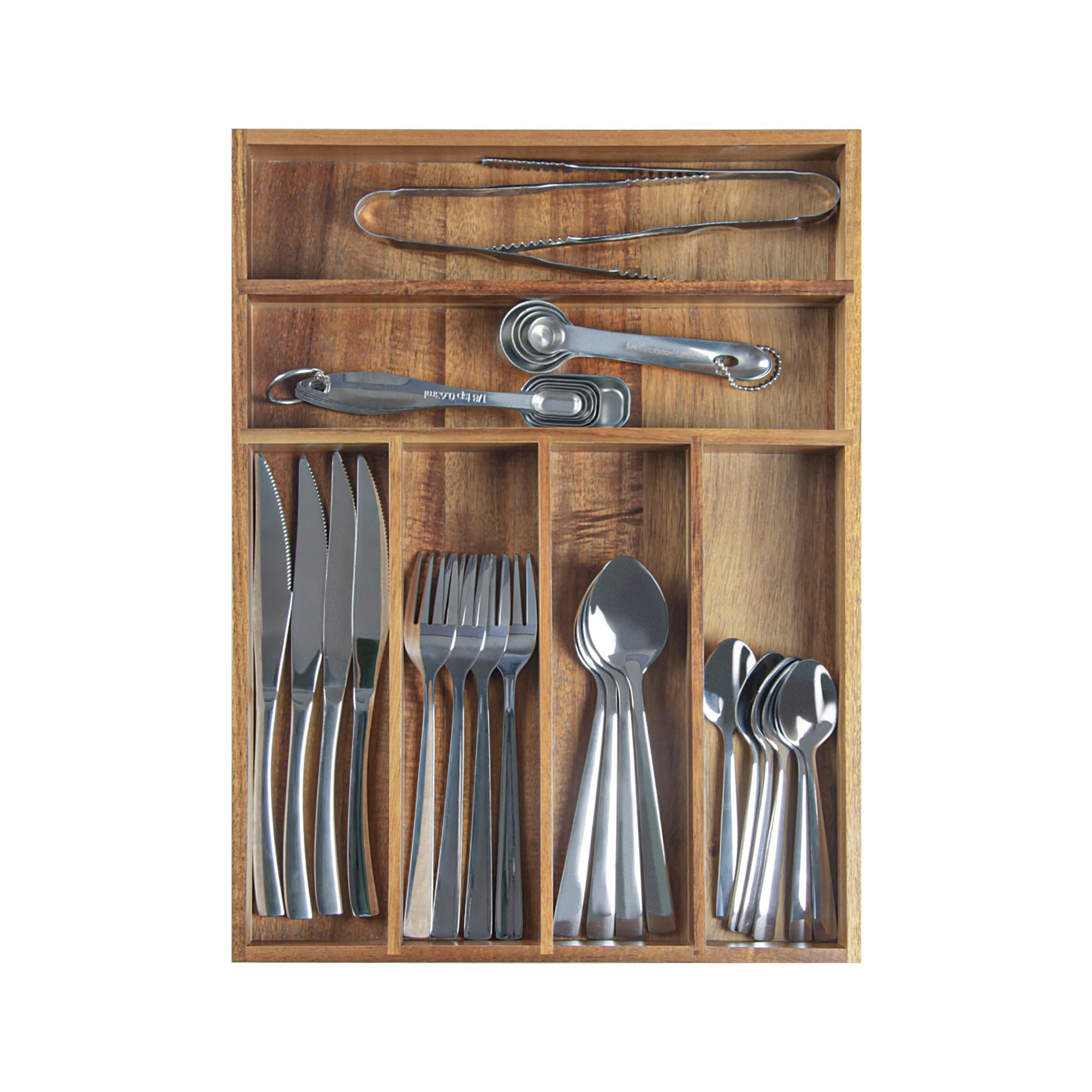 Rebrilliant Acacia Wood Silverware Organizer, Kitchen Utensil Drawer ...