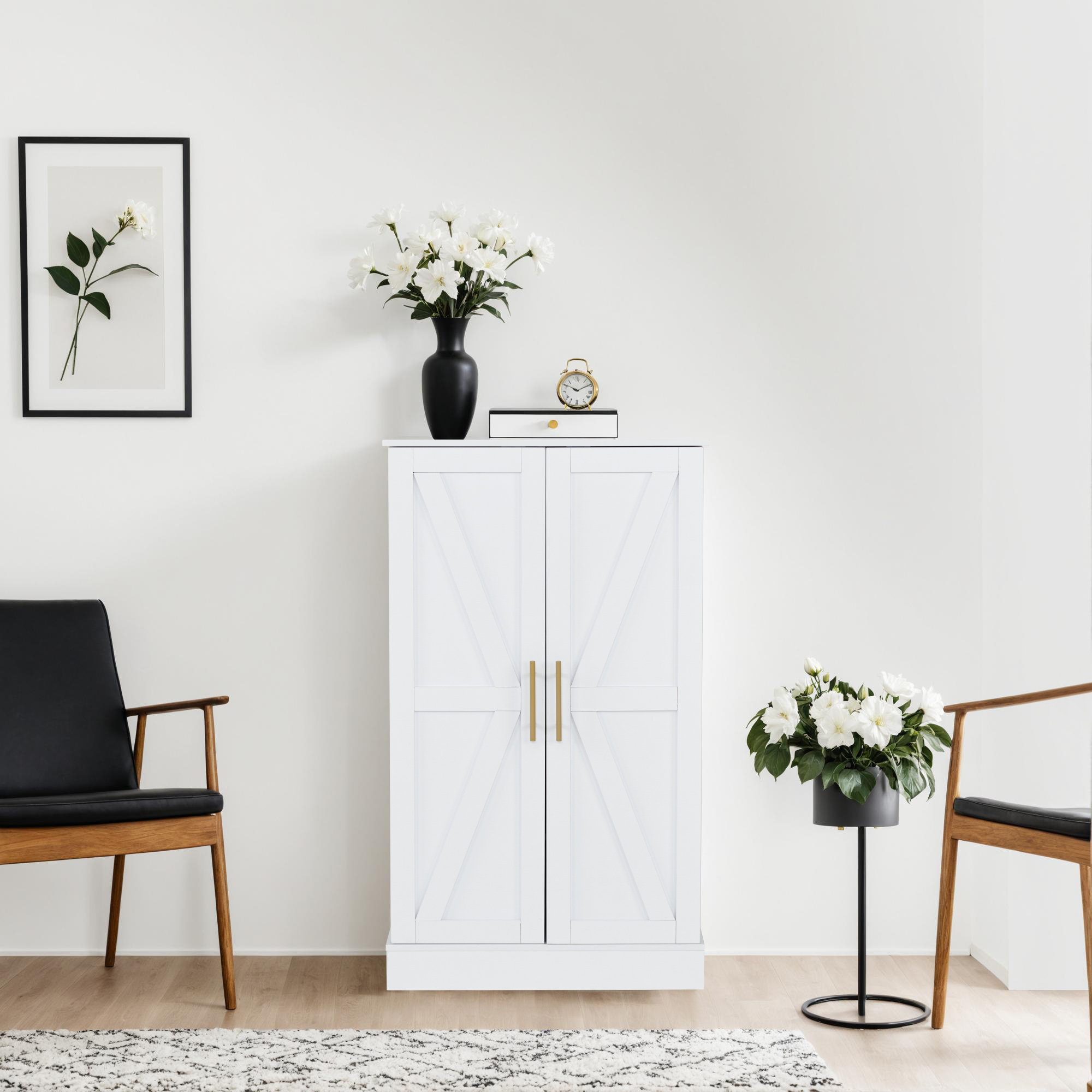 Gracie Oaks Multi-Functional Storage Cabinet with Adjustable Shelf ...