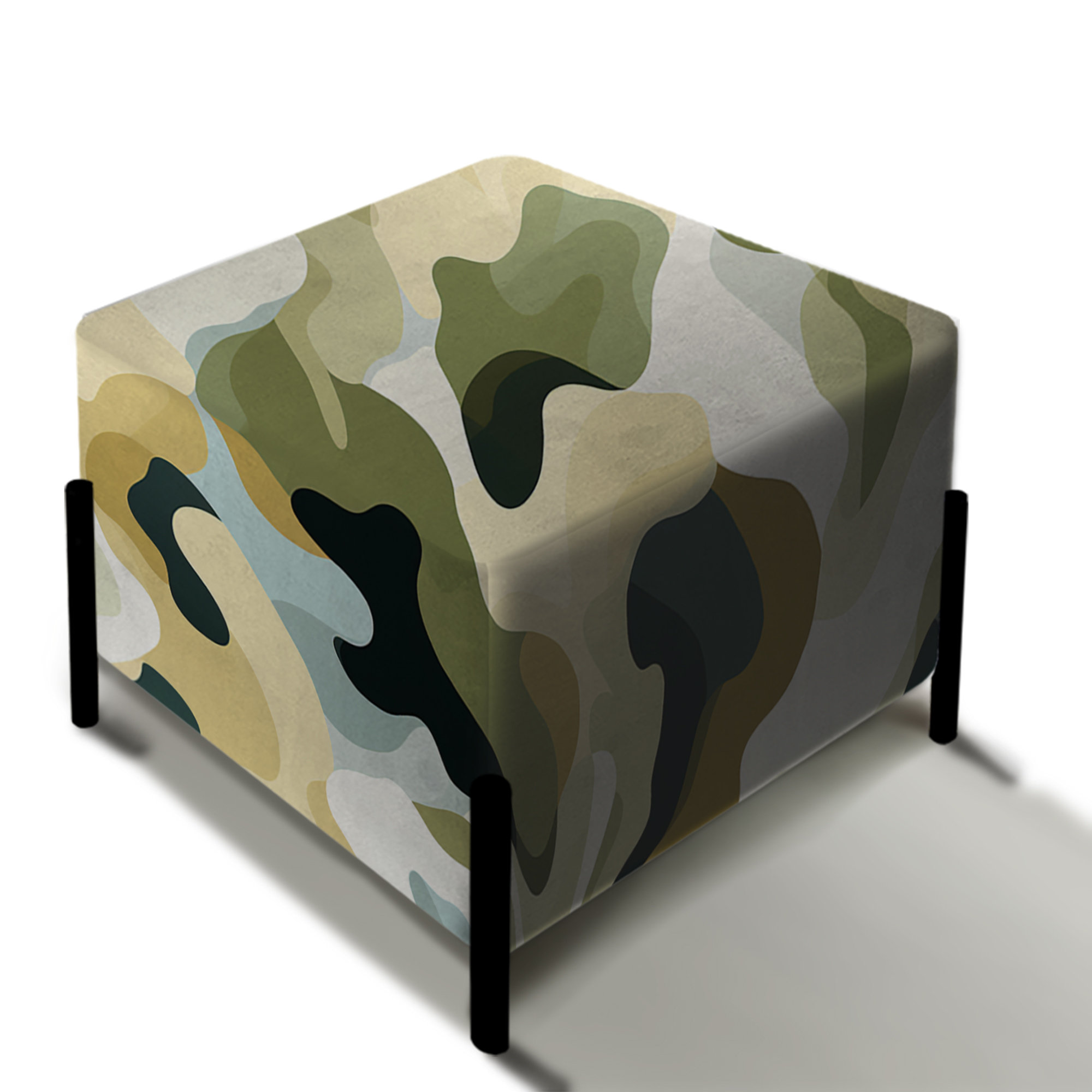 Design Art Desert Oasis Ideational Current - Camouflage Square Ottoman ...