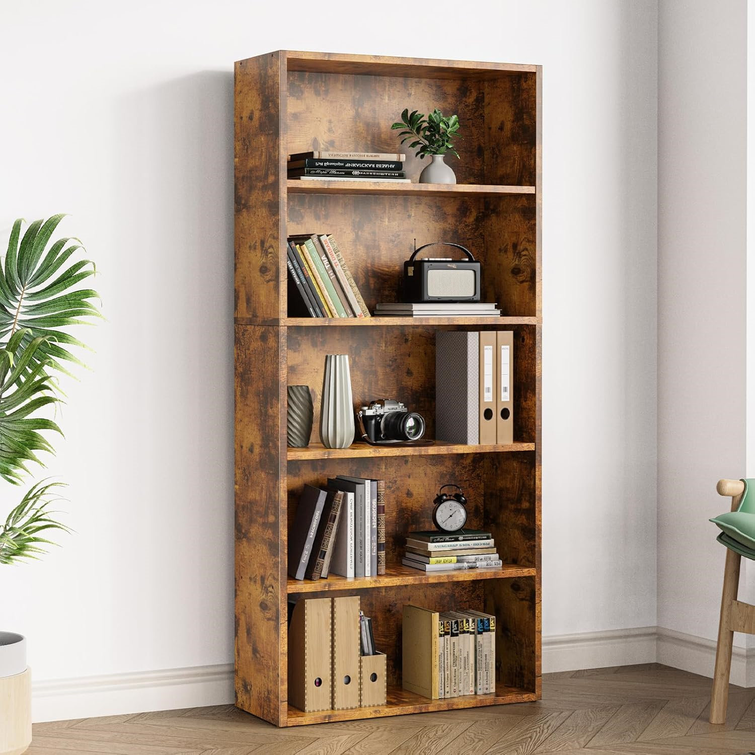 Millwood Pines Bookcase - Industrial Large Tall Floor Standing Open ...