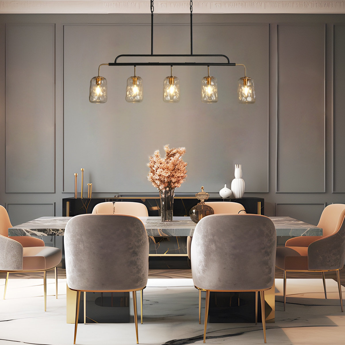 Beachcrest Home™ Bergeson 5 - Light 41" W Dimmable Modern Linear ...