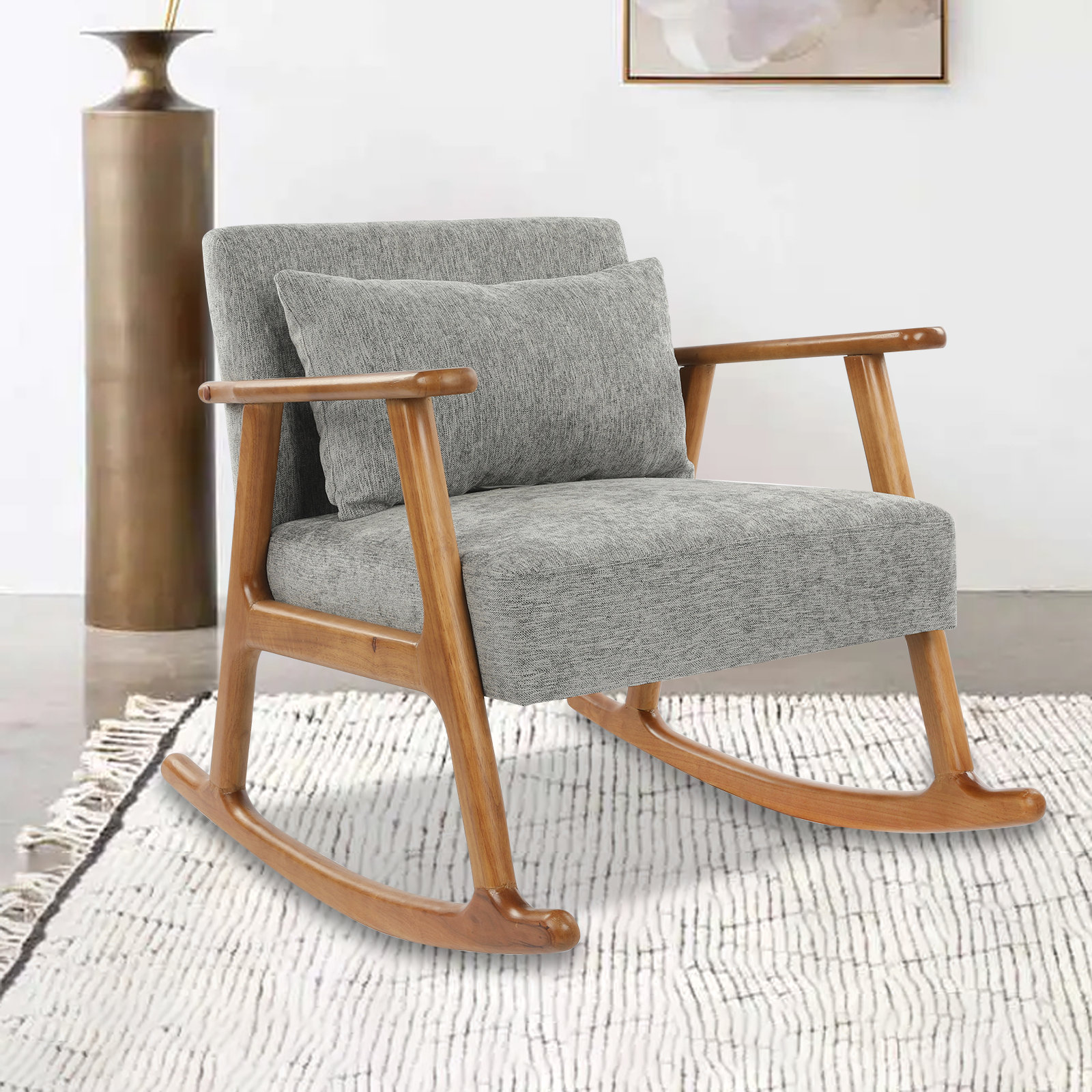 George Oliver Addyson 28.15 Wide Modern Soft Arm Rocking Chair with ...
