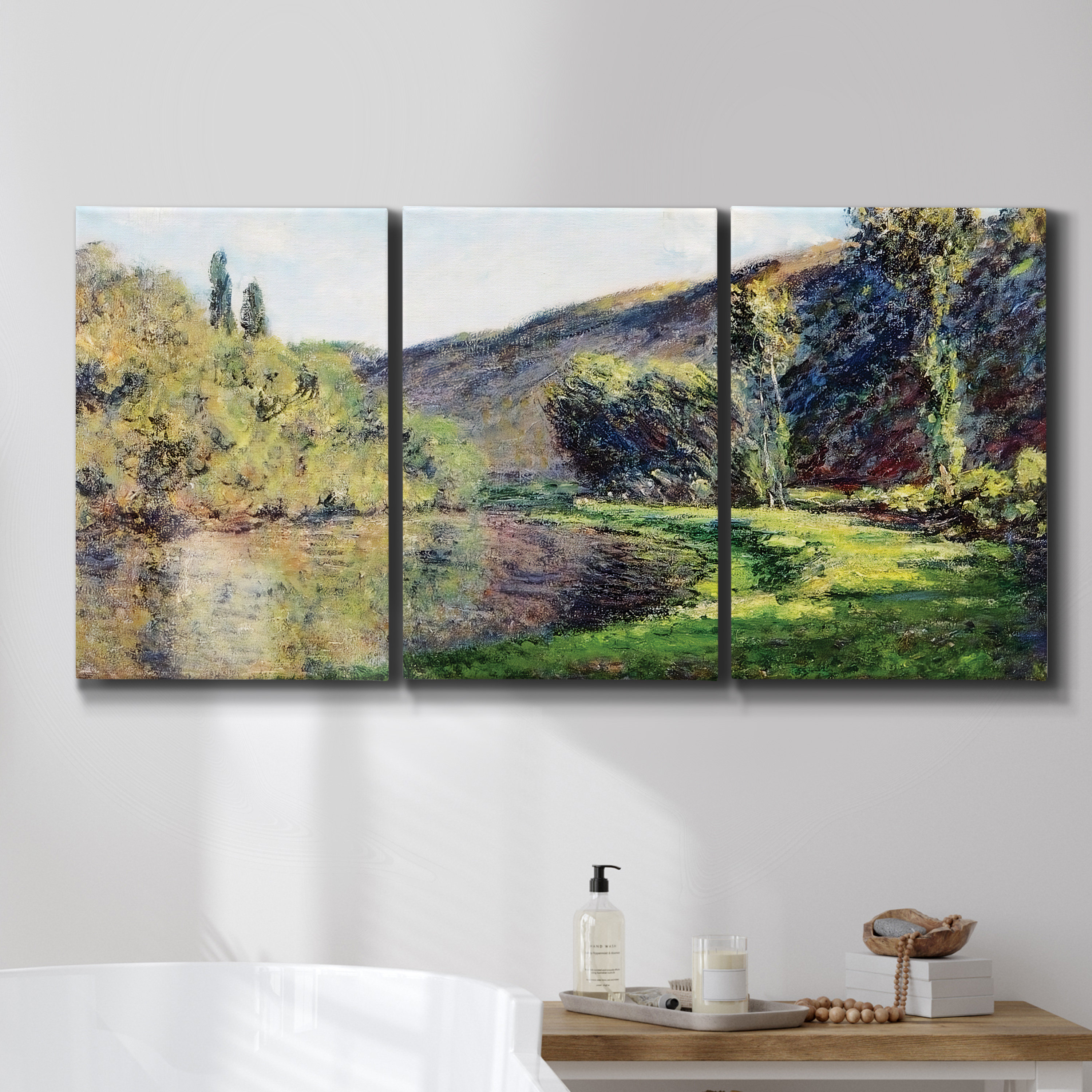 Loon Peak® Port D`Aval, Rough Sea, 1883 Framed On Canvas 3 Pieces Print ...