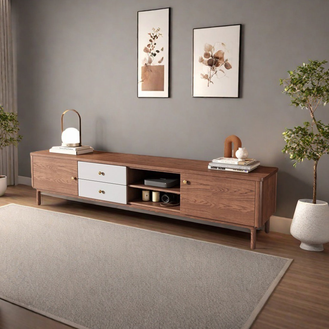 AWORET Solid Wood Nordic TV Stand - Wayfair Canada