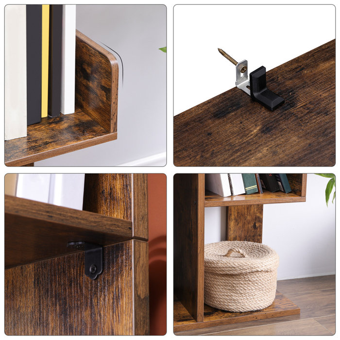 Millwood Pines Nemec Geometric Bookcase & Reviews | Wayfair