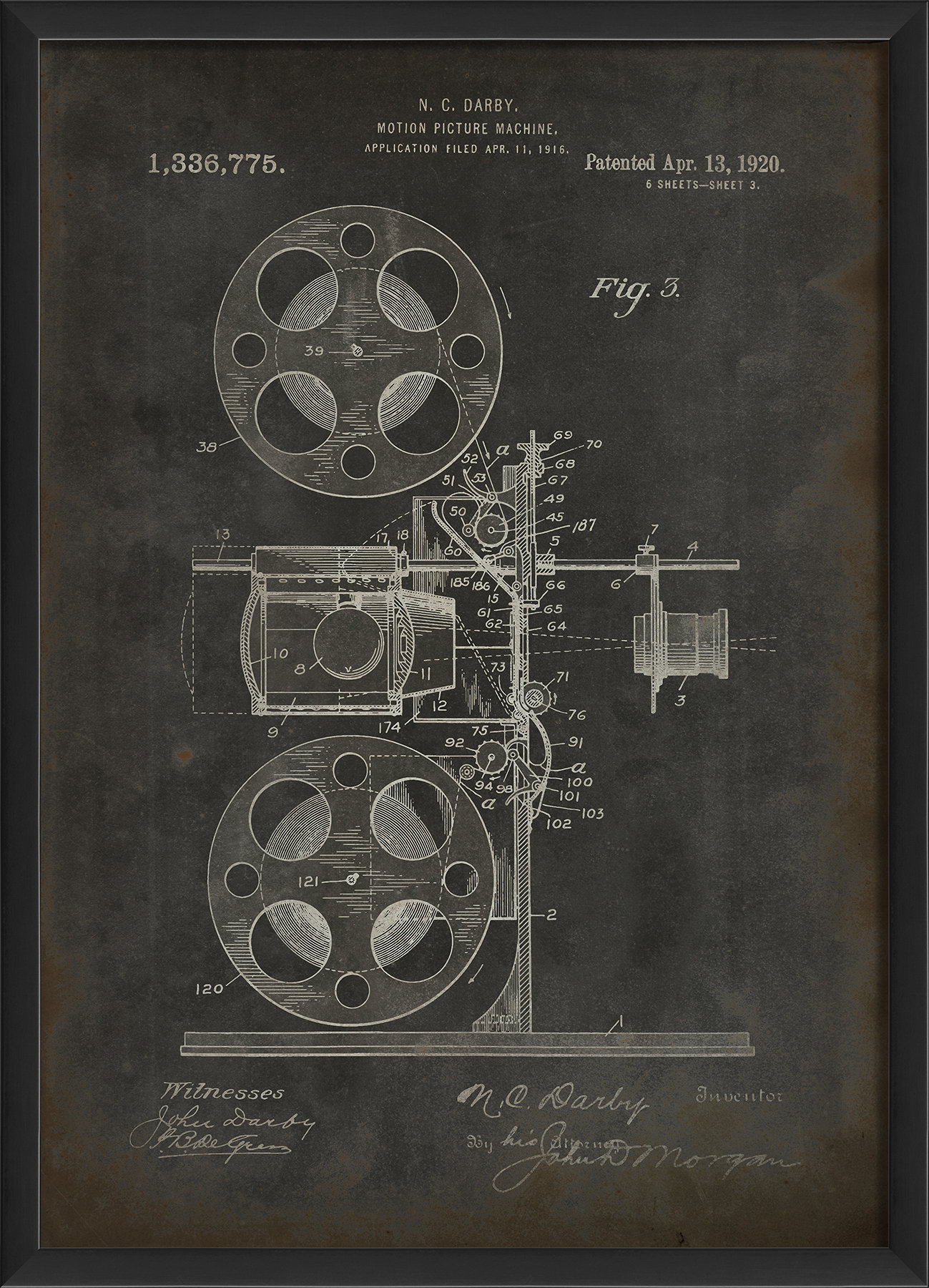 17 Stories 'Darby Movie Projector Patent' Framed Graphic Art Print ...
