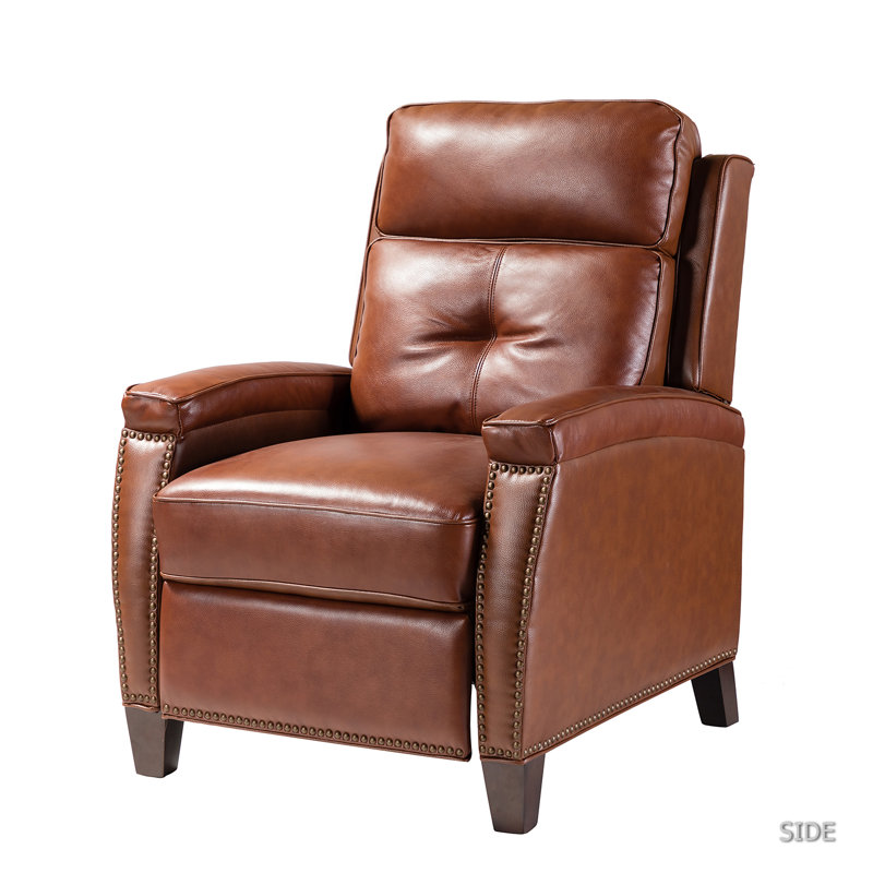 Three Posts™ Glendale Heights 31" Wide Genuine Leather Manual Club ...