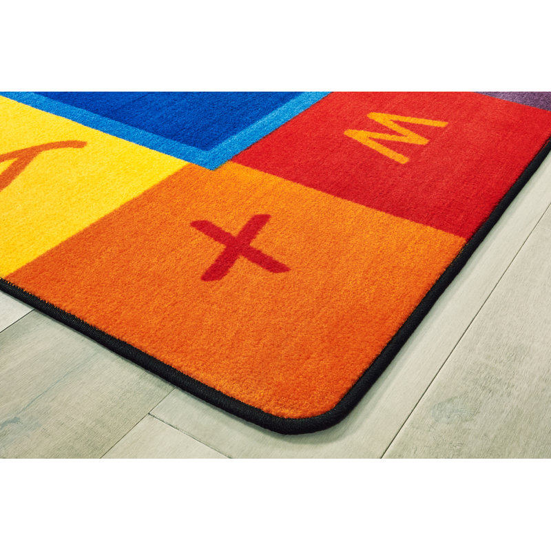 Carpets for Kids ABC 123 Butterflies Counting Literacy Tufted Blue/Red ...