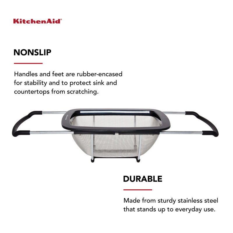 KitchenAid® Stainless Steel Expandable Colander & Reviews | Wayfair