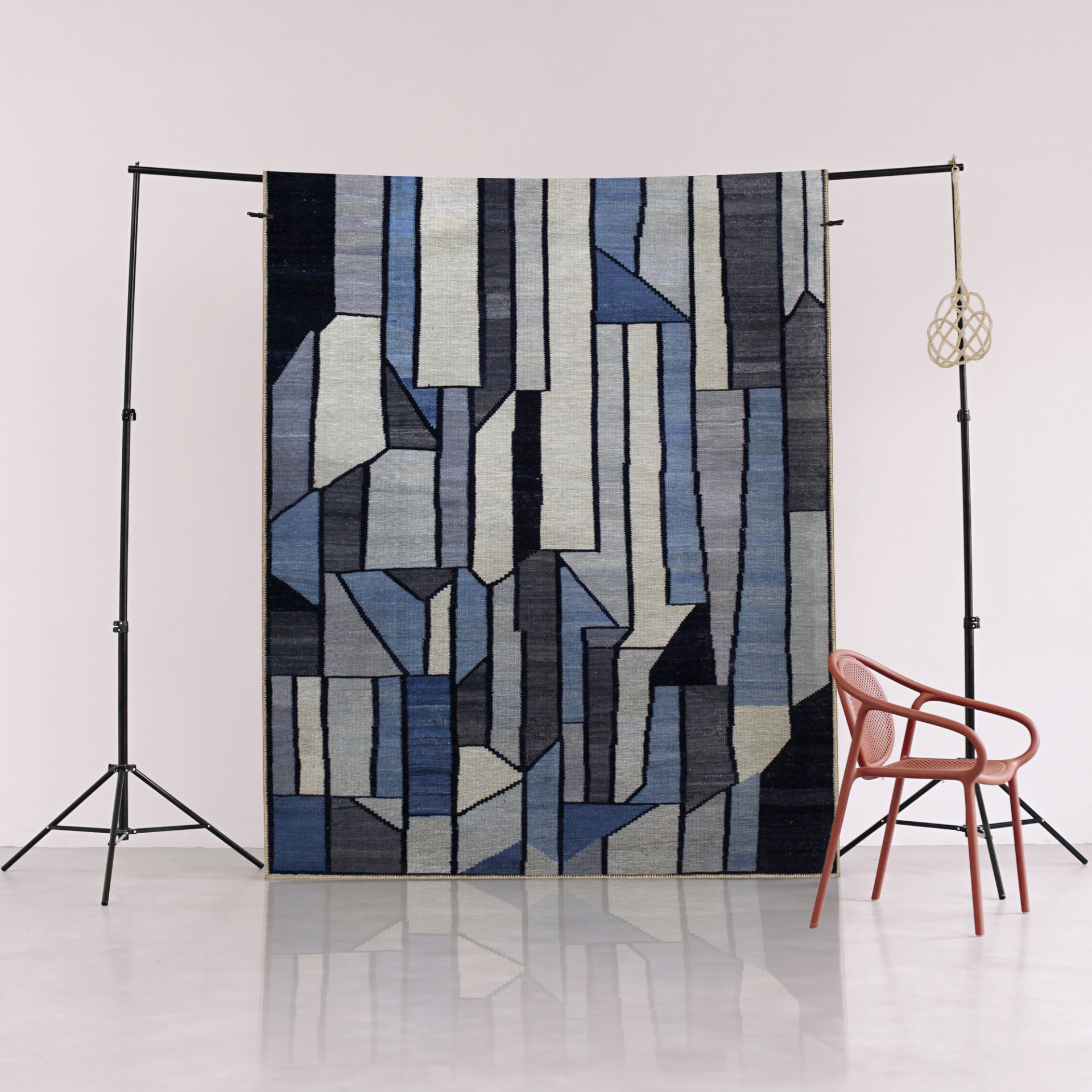 Corrigan Studio® Blue-Gray Themed Mixed Geometric Shape Patterned ...