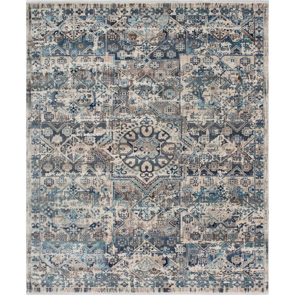 Bungalow Rose Lucha Blue Area Rug | Wayfair