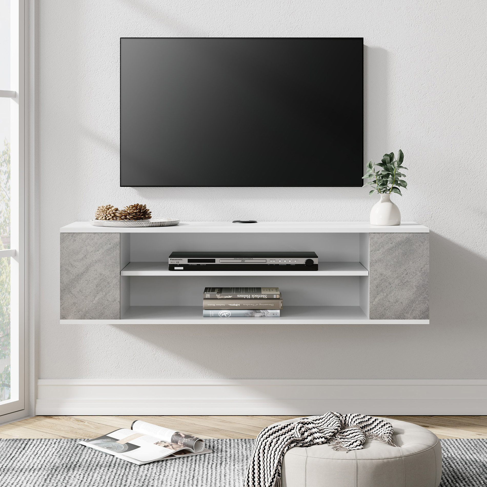 Wrought Studio™ Dlaney Floating Entertainment Center for TVs up to 55 ...