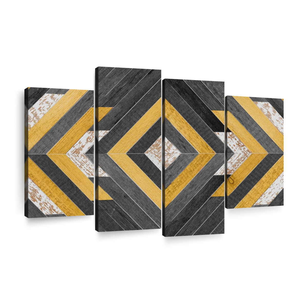 Wrought Studio™ Abstract Geometric Diamond Planks Multi Piece Canvas ...