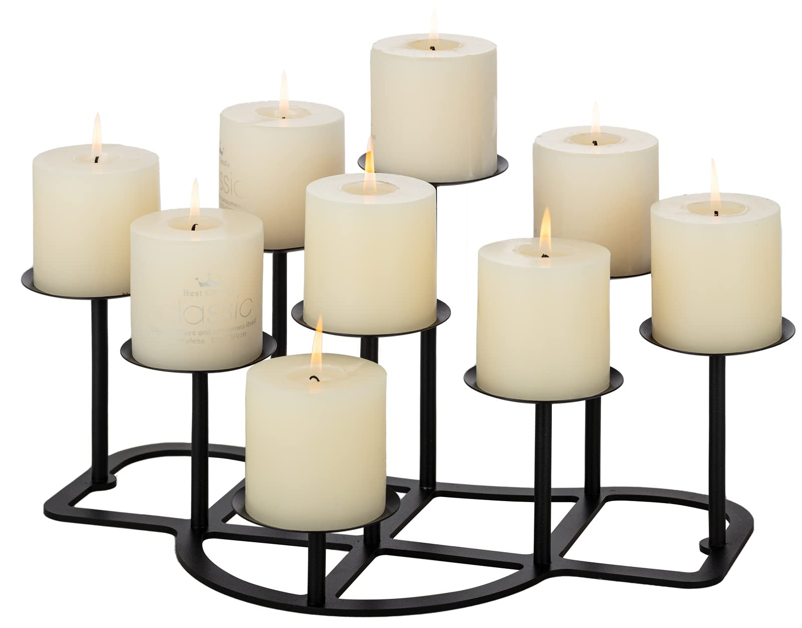 black candle centrepiece