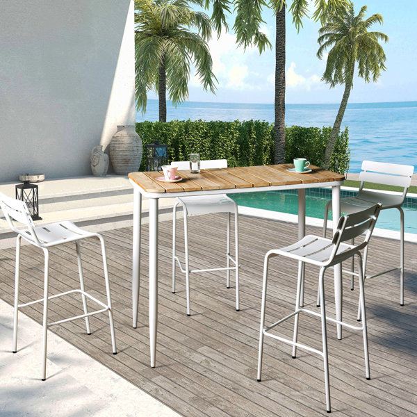 Ebern Designs Metal Outdoor 31.4'' Bar Stool | Wayfair