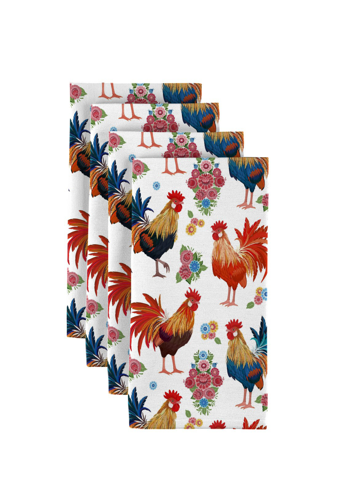 Fabric Textile Products, Inc. Rise and Shine Roosters 18" Napkins | Wayfair