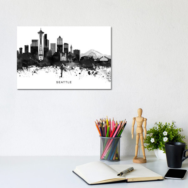 Latitude Run Seattle Skyline by WallDecorAddict - Wrapped Canvas ...