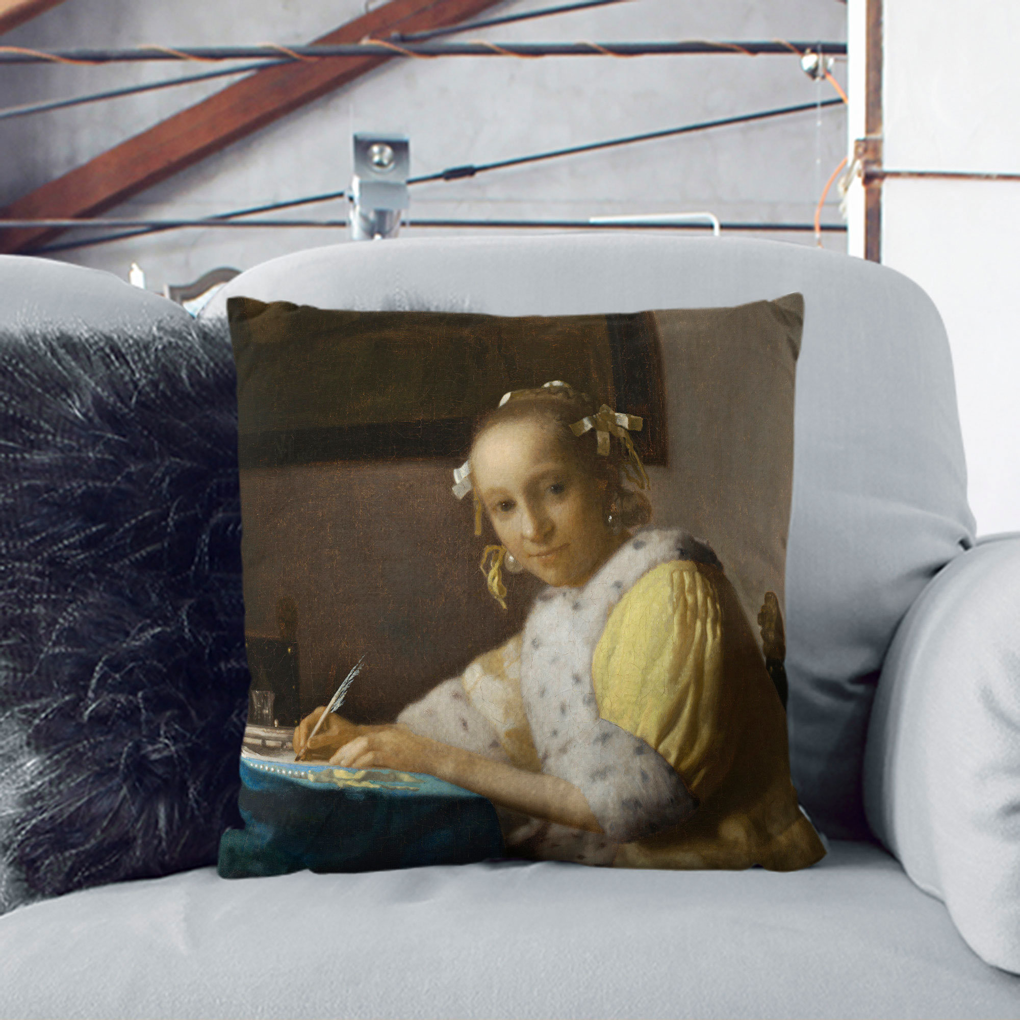East Urban Home A Lady Writing a Letter Scatter Cushion | Wayfair.co.uk
