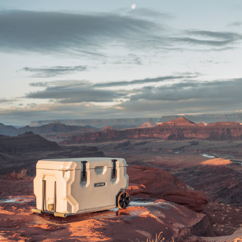 Lifetime 65 Quarts Wheeled Ice Chest Cooler , Pumice Stone/Black ...
