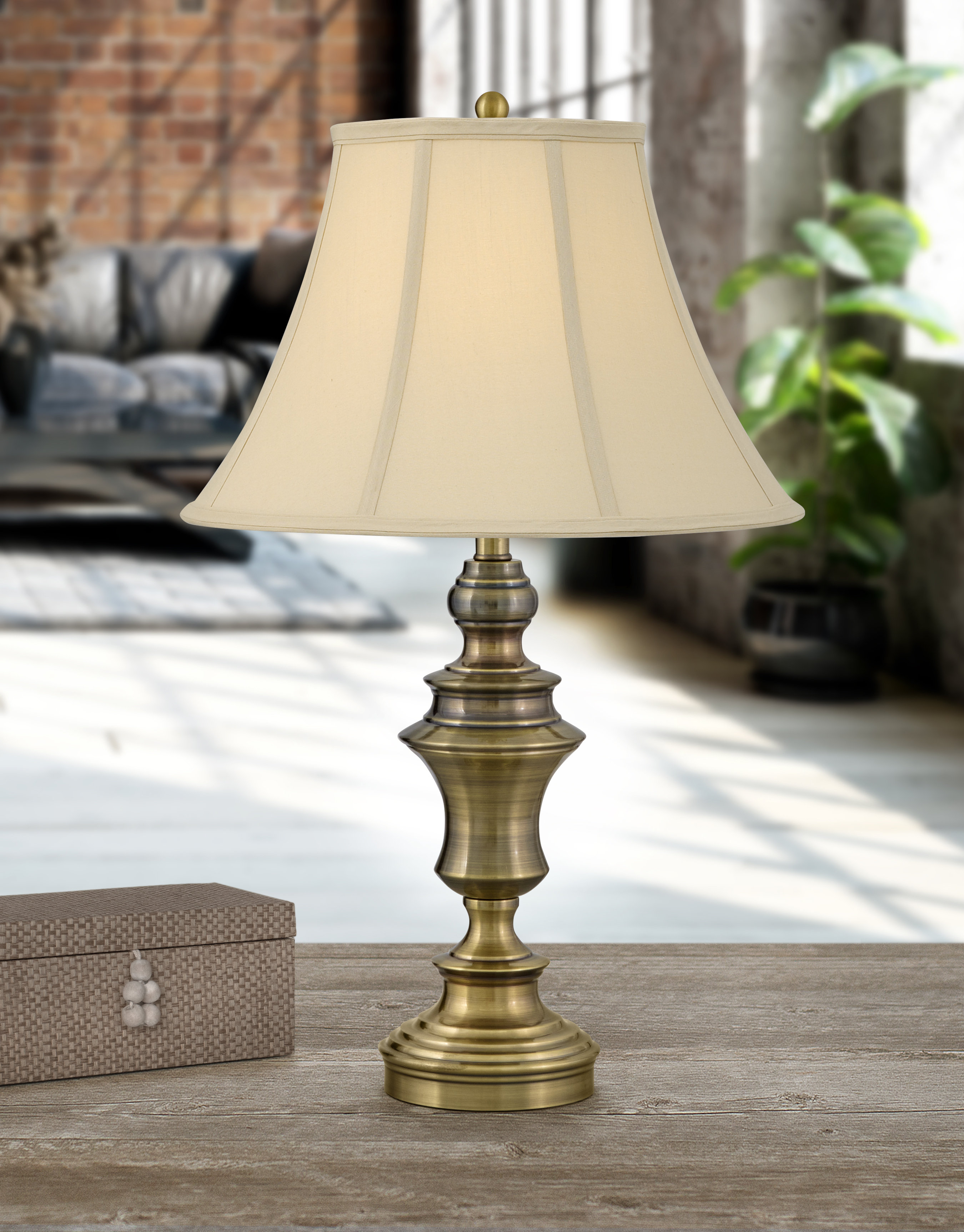 Medallion Lighting Vigore - 28" Satin Brass Touch Switch Table Lamp ...
