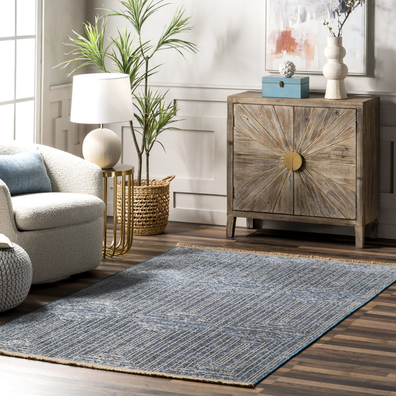 Dakota Fields Geometric Diamond Fringe Area Rug | Wayfair