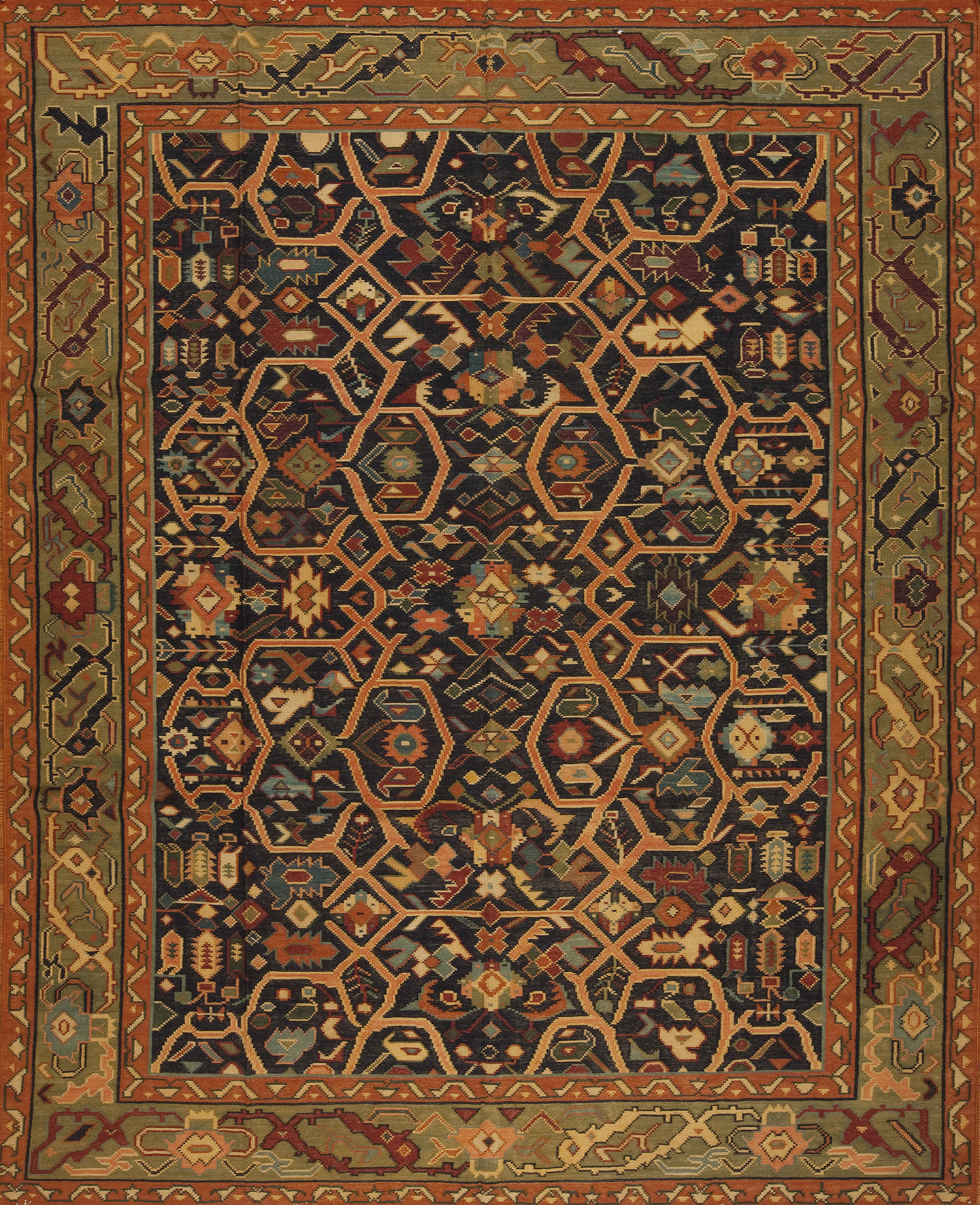 Samad Rugs Discovery Rectangle 9'2" x 11'7" Area Rug in Black/Brown ...