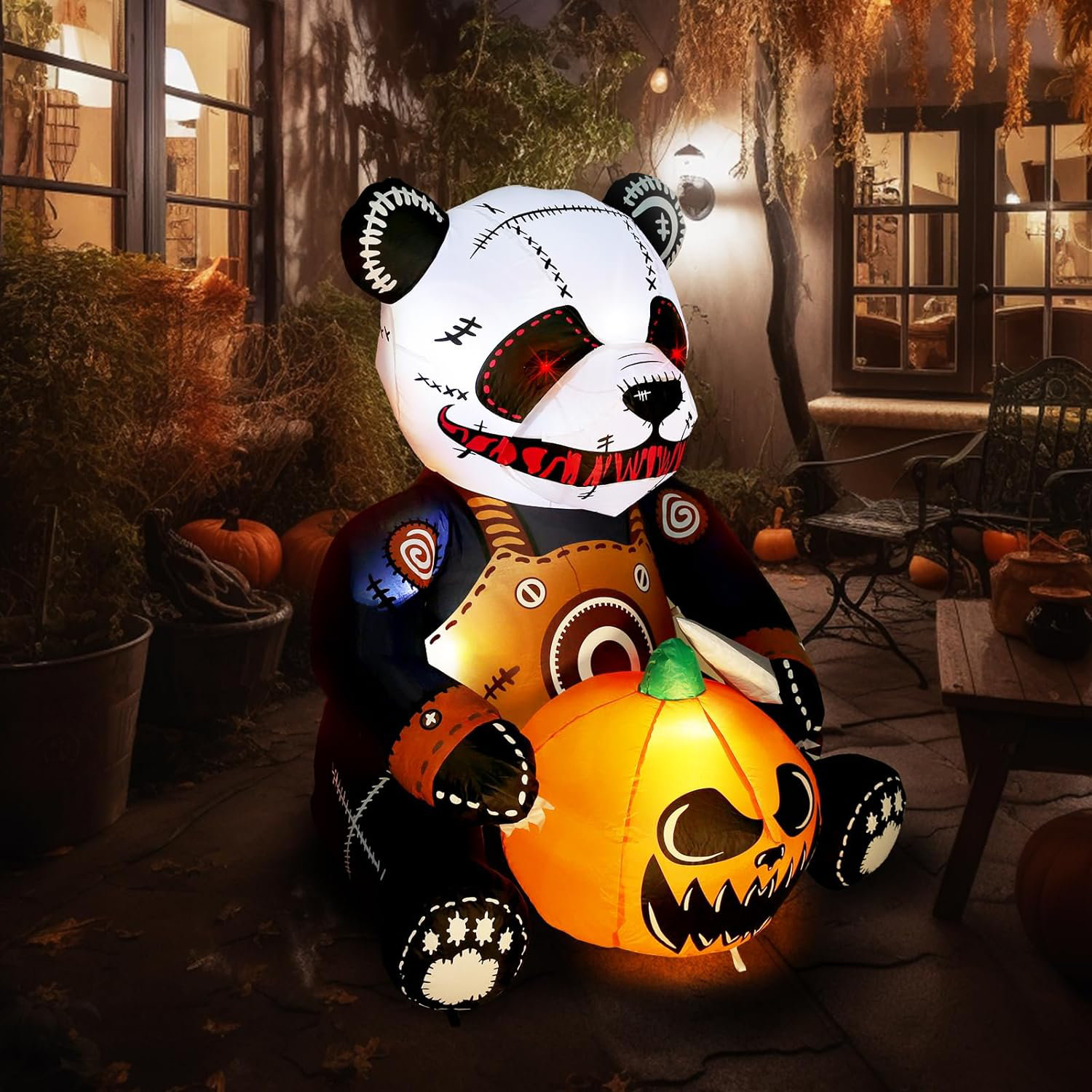 The Holiday Aisle® Halloween Pumpkin Panda, Day of the Dead Blow up ...