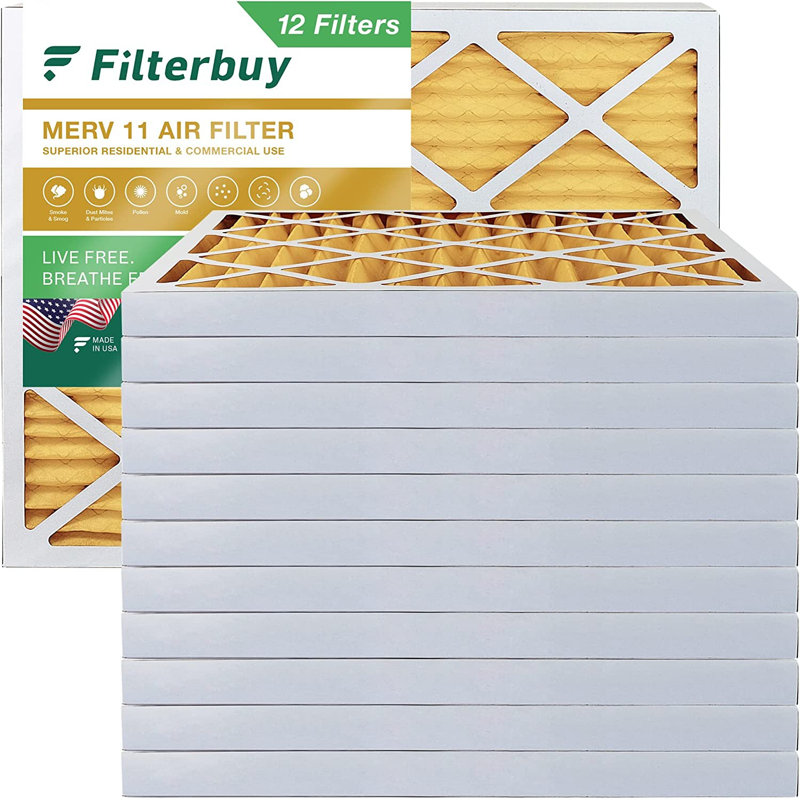 Filterbuy 20 x 24 x 2 Air Filter MERV 11, Pleated HVAC AC Furnace ...