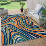 8' x 10' Orange Outdoor Rugs You'll Love | Wayfair