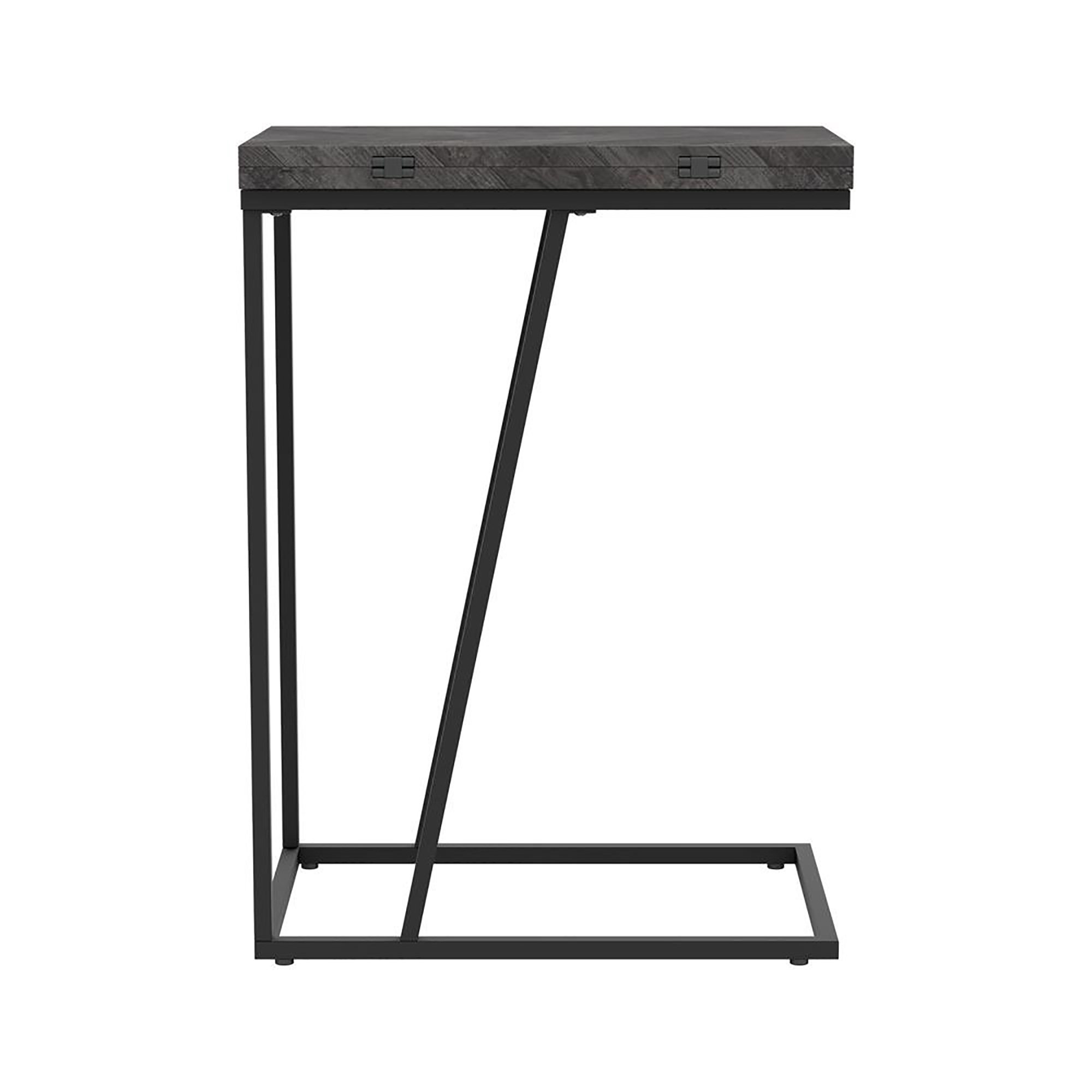 17 Stories Rustic Grey and Sandy Black Rectangular Accent Table for ...