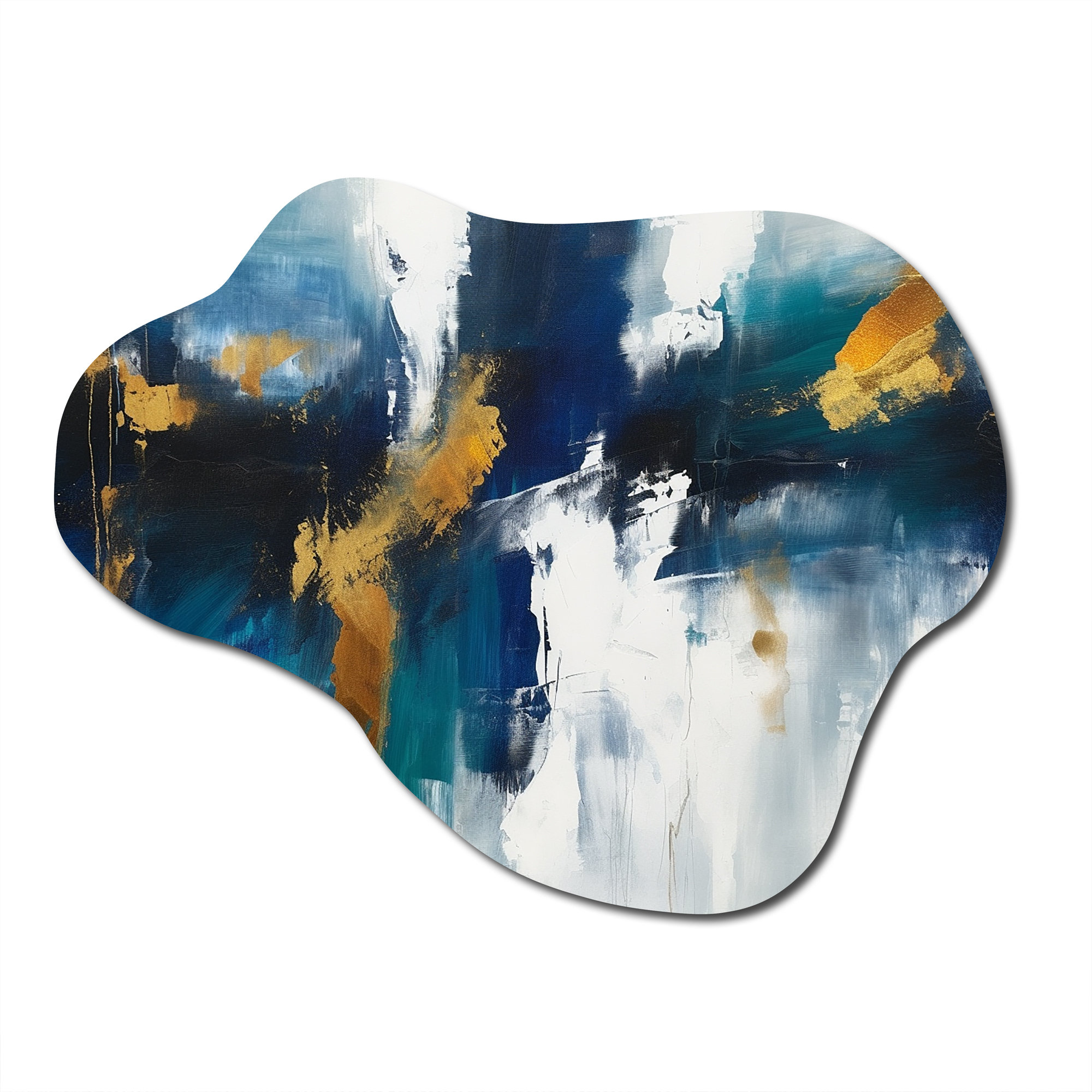 Ivy Bronx Feeling Spirit Abstract In Nova Blue And Gold - Abstract ...