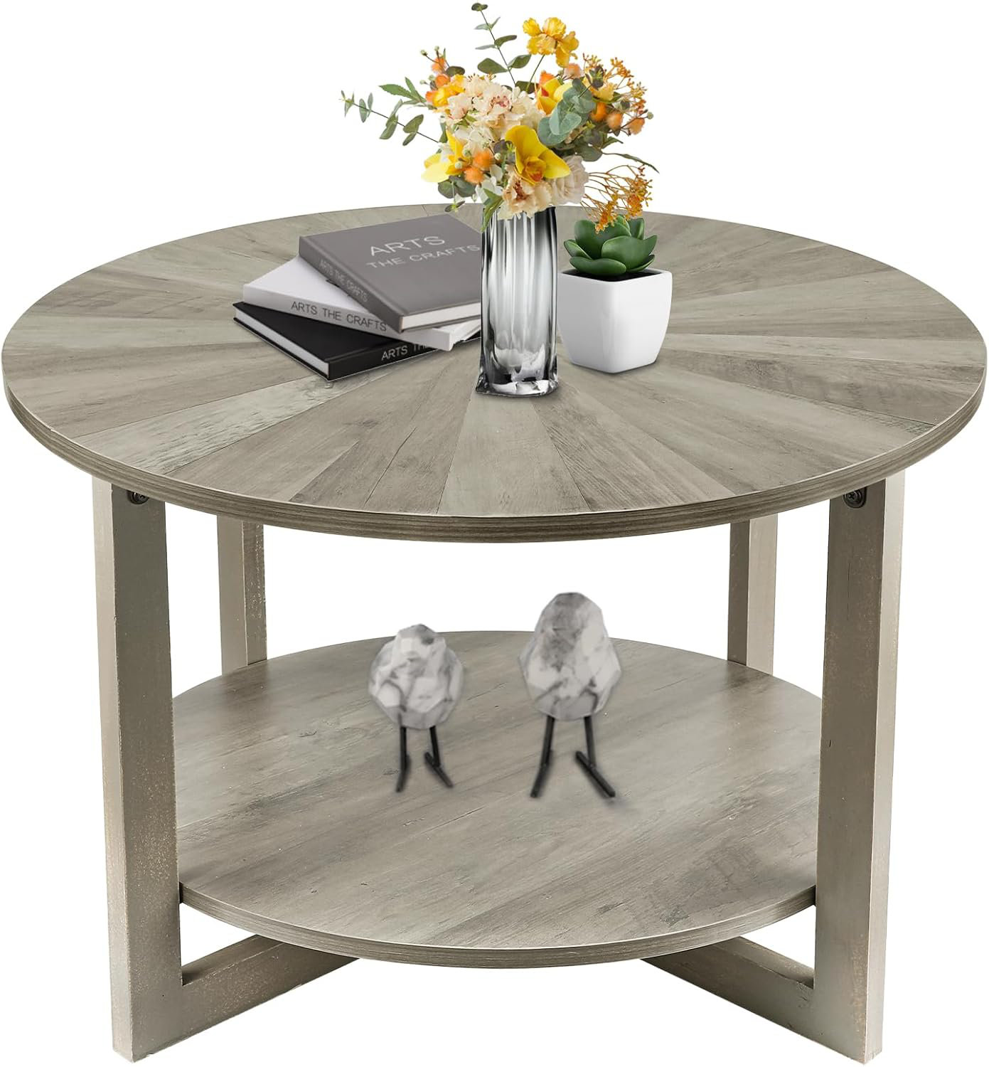 One Allium Way® Mid Century Modern Round Coffee Table With Storage ...