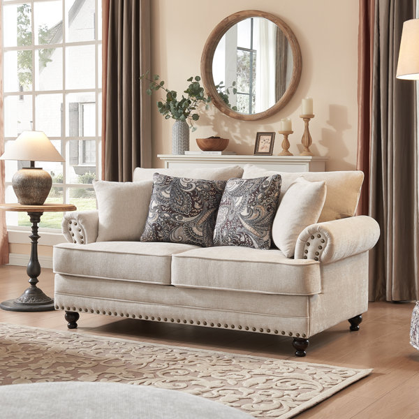 Alcott Hill® Modern Farmhouse Loveseat Sofa, Chenille Upholstery With ...