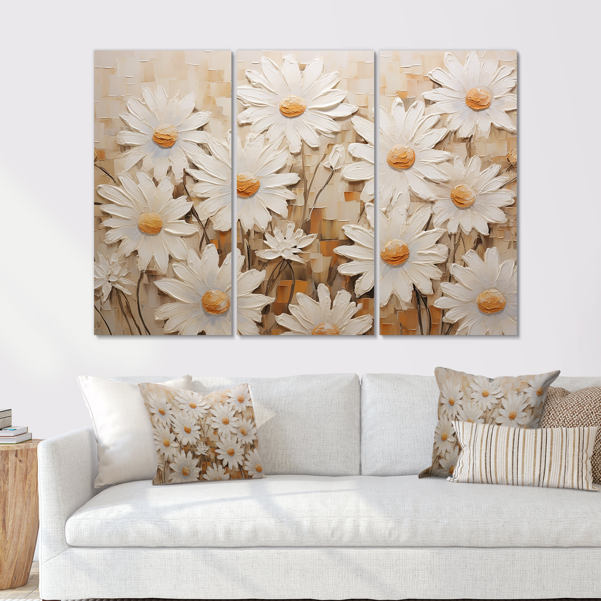 Red Barrel Studio® White Daisy Fields Elegance V - Daisies Canvas Art ...