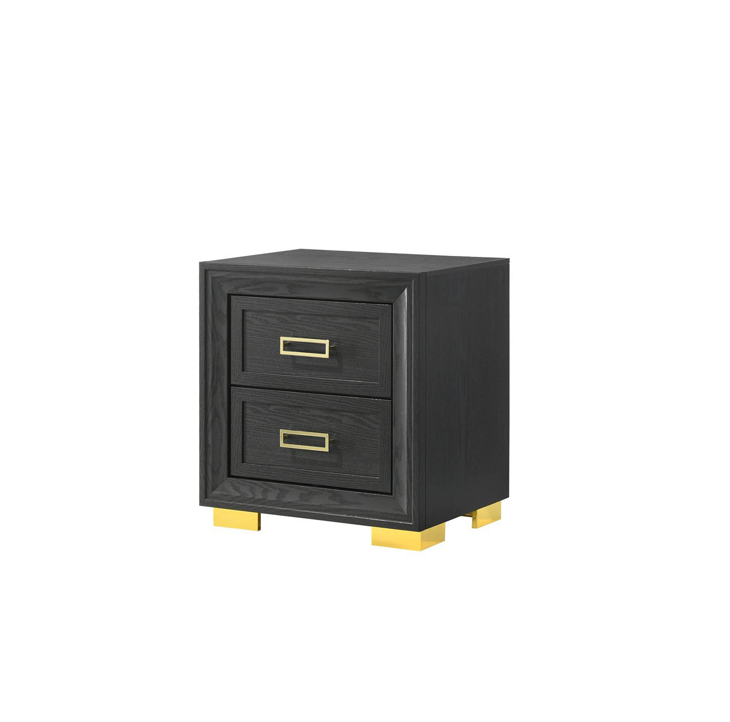 Mercer41 Glamorous Modern Glam Style 2-Drawer Nightstand, Bedroom ...