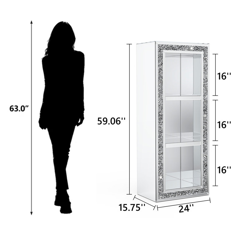 Everly Quinn Tipler Display Stand Mirrored Finished with Crushed ...