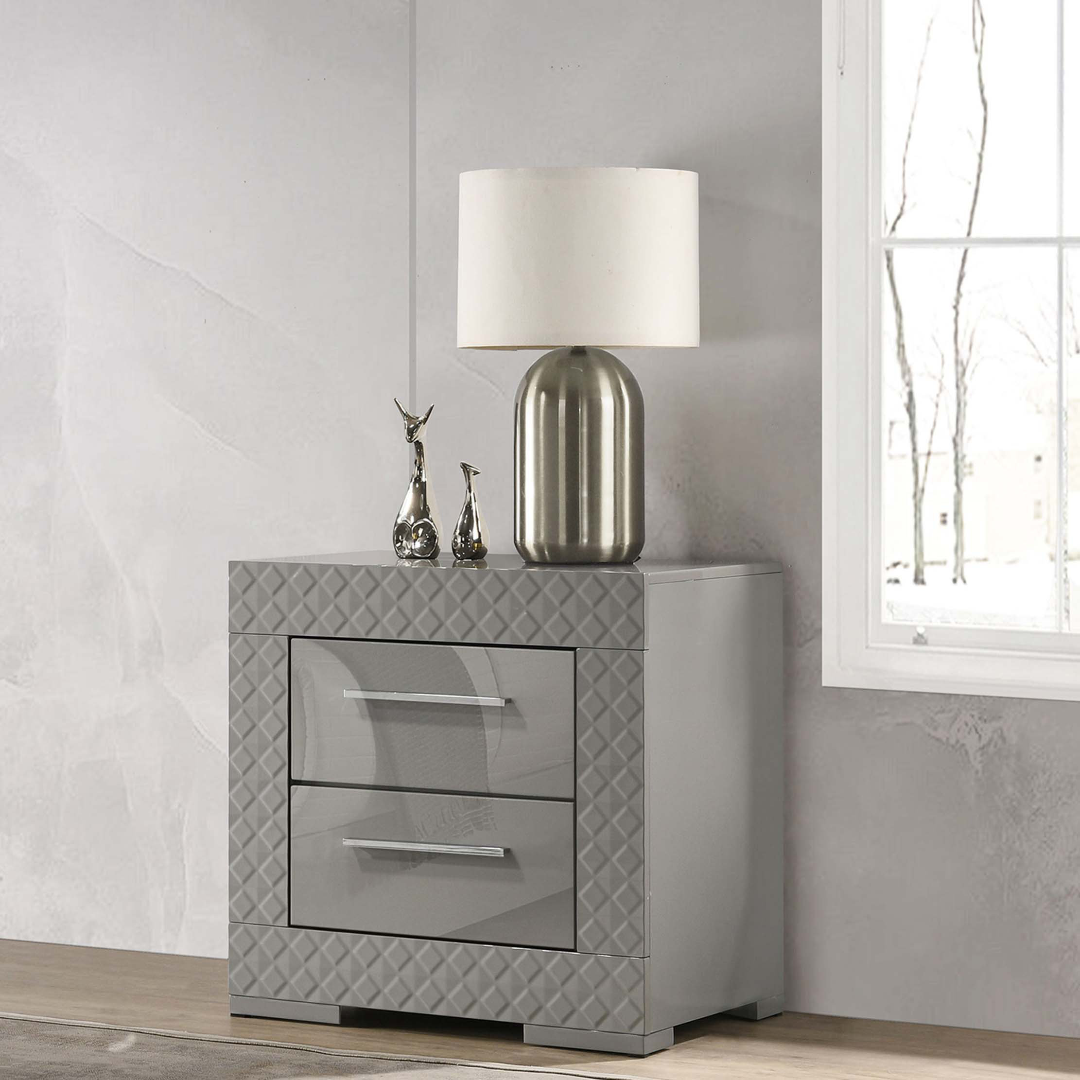 Red Barrel Studio® Pierce High Gloss 2-drawer Nightstand | Wayfair