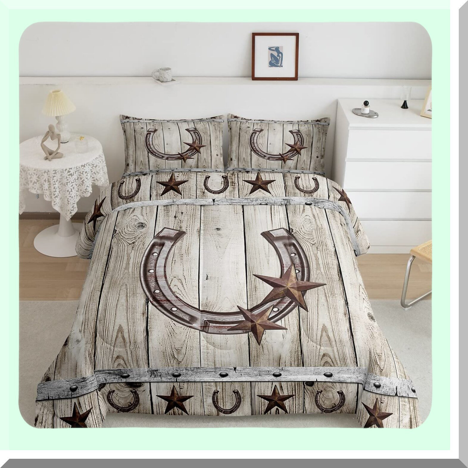 East Urban Home Rustic Western Texas Star Farmhouse Bedding Set - Queen ...