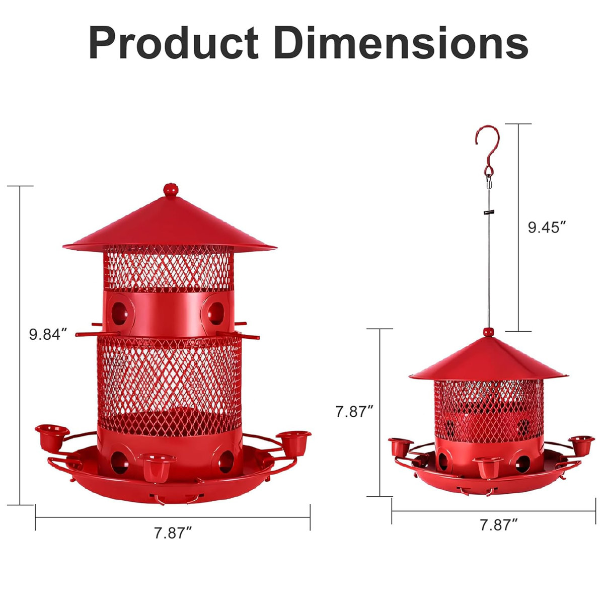 Arlmont & Co. Rithish Metal Hanging Hopper Bird Feeder & Reviews | Wayfair