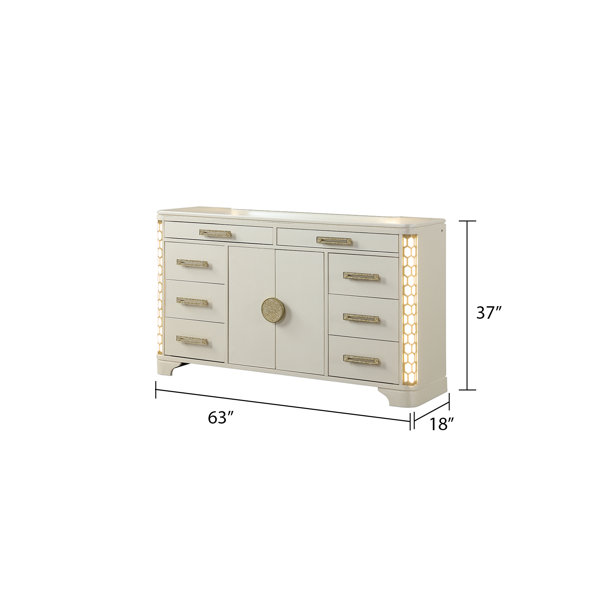 Rosdorf Park Devien 8 - Drawer Dresser Beige | Wayfair